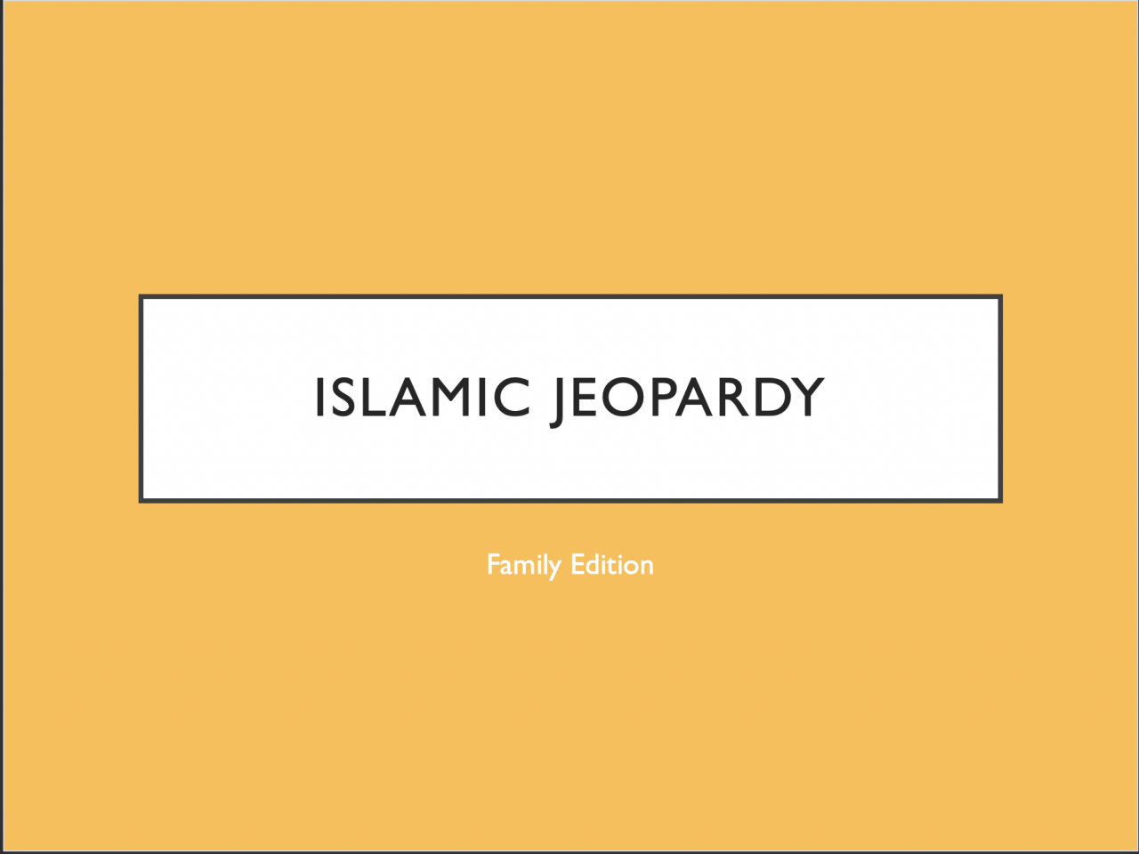 Jeopardy Games | Muslim Media