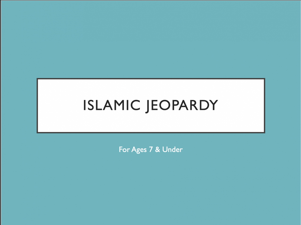 Jeopardy Games | Muslim Media
